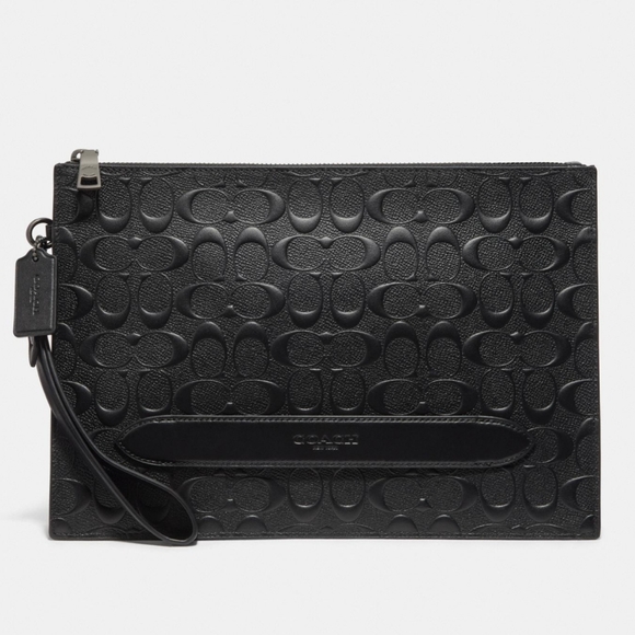 Coach | Bags | Coach Signature Leather Business Pouch Bag | Poshmark